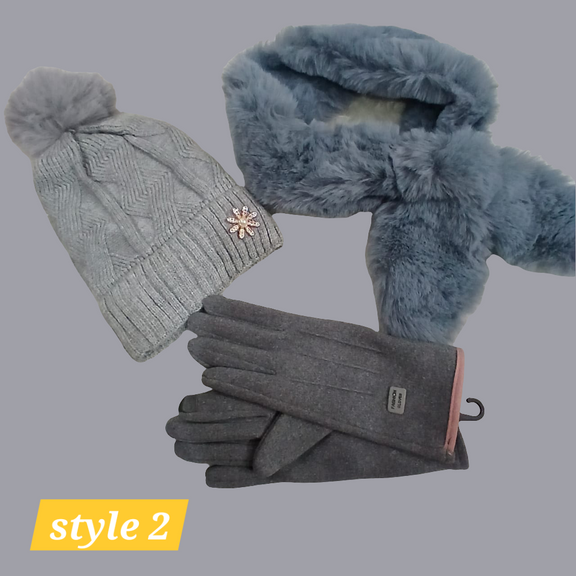 🔥 Muffler, Cap & Gloves Combo – Draped & Drooled